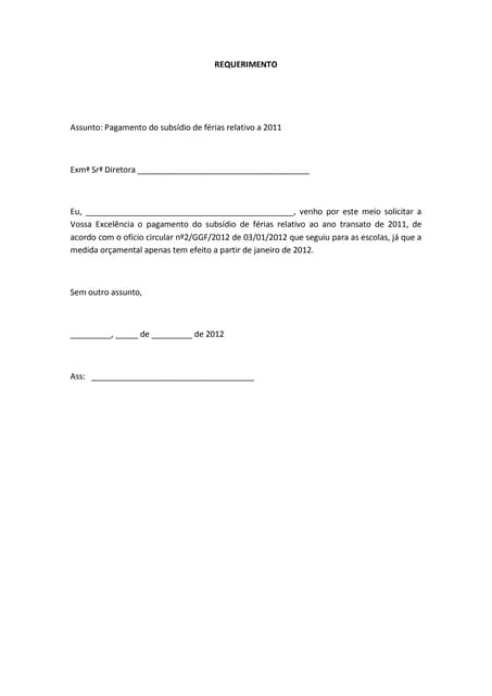 Declaração e requerimento - tipos de texto