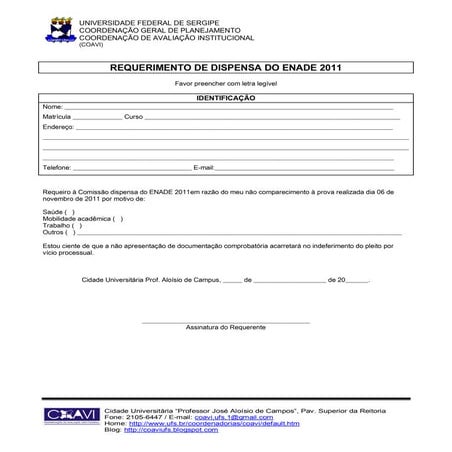 Requerimento de dispensa | PDF