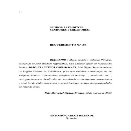 Vereador Rezende - Requerimentos 97 | PDF