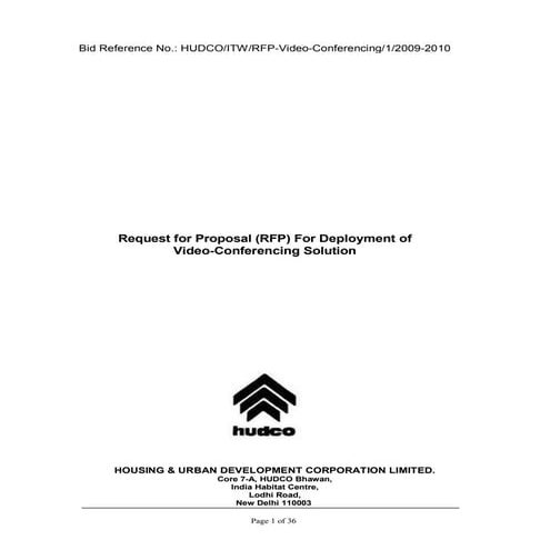 Request for Proposal (RFP) For Video Conferencing Equipment | PDF