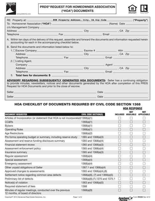 Tds real estate transfer disclosure statement - 1112 | PDF | Real Estate Buying and Selling ...
