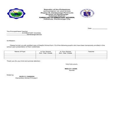 Form 137 school permanent record | DOCX