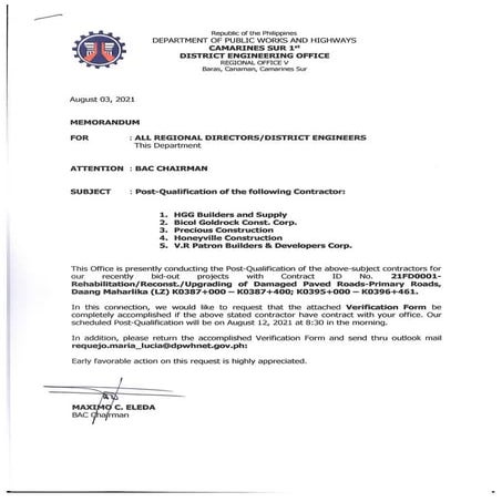 Request for verification | PDF