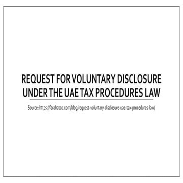 Request for voluntary disclosure under the UAE tax | PPT