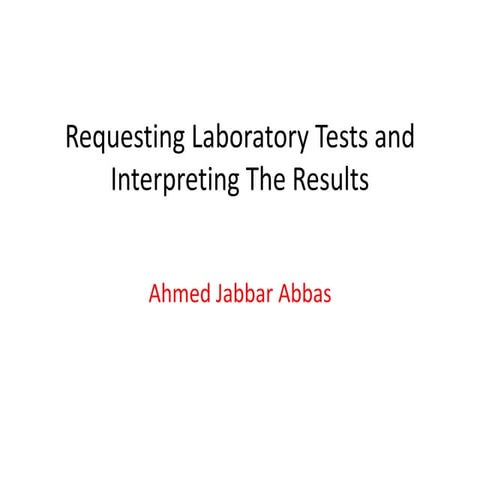 Requesting laboratory tests and | PPTX
