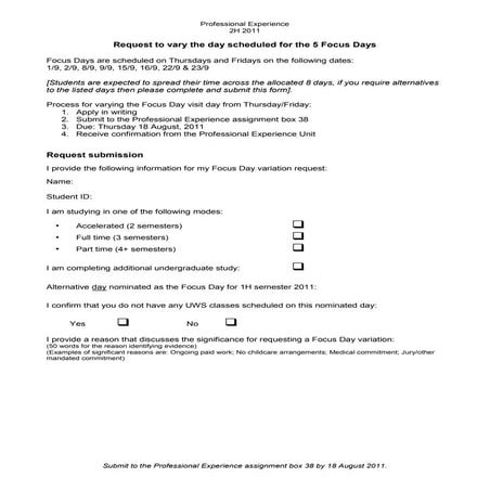 Request to vary_focus_day_schedule | PDF