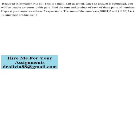 Required information NOTE This is a multi-part question. Once an ans.pdf