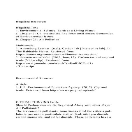 Required ResourcesRequired Text1. Environmental Science E.docx