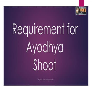 Requirement for Ayodhya Shoot pics and locations | PDF
