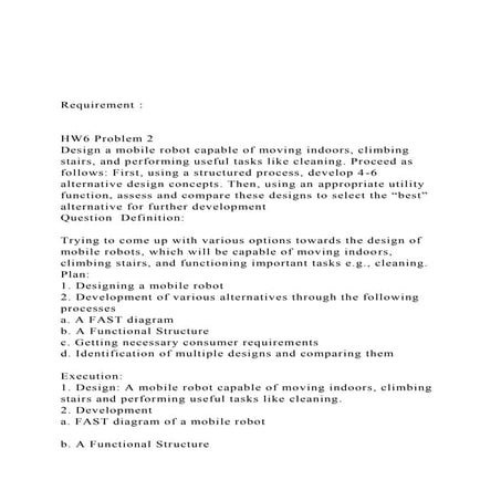 Requirement：HW6 Problem 2 Design a mobile robot capa.docx