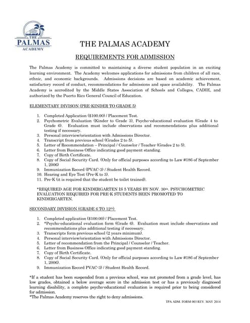 The Palmas Academy, Puerto Rico presentations