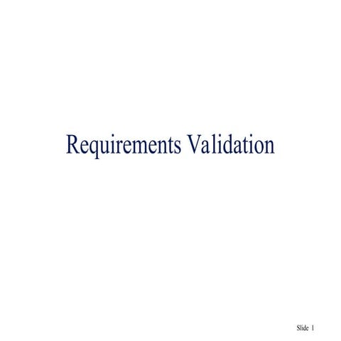 Requirements - validation in software engineering | PPT