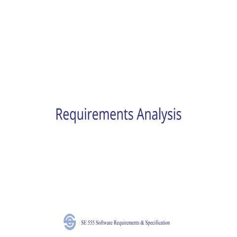 Requirements Analysis for the software engineering | PPT