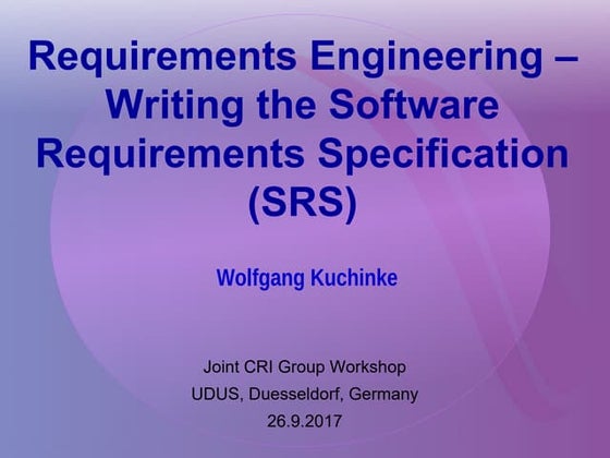 Requirements engineering vi | PPT | Computer Software and Applications | Computing