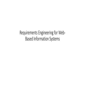 Requirements engineering for web-based information system | PPTX