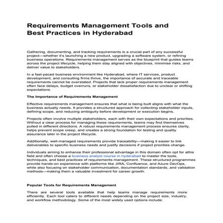 Requirements Management Tools and Best Practices in Hyderabad.ppt