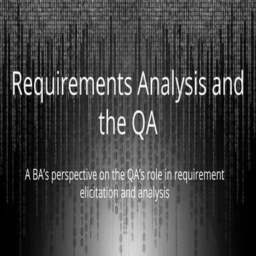 Should a QA and BA partner in requirements analysis? | PDF