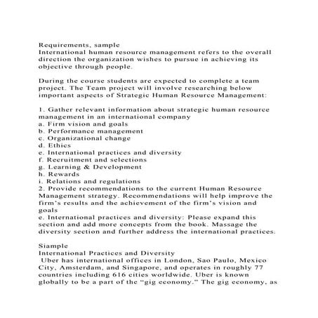 Requirements, sample International human resource management ref.docx ...