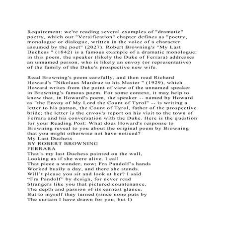 Dramatic Monologue Examples