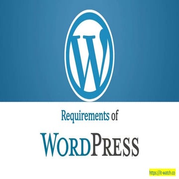 Software Requirements of WordPress | PPTX | Web Design and HTML | Internet