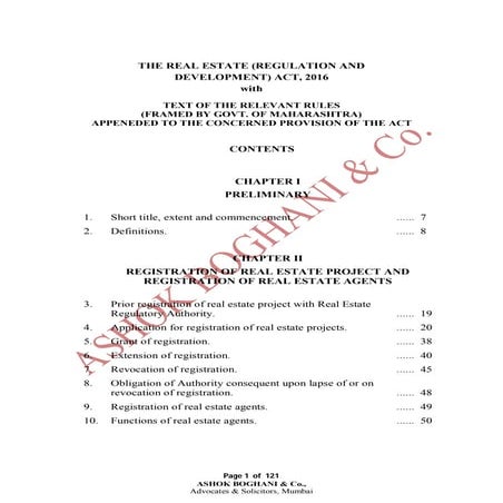 THE REAL ESTATE (REGULATION AND DEVELOPMENT) ACT, 2016 (RERA) Act with ...