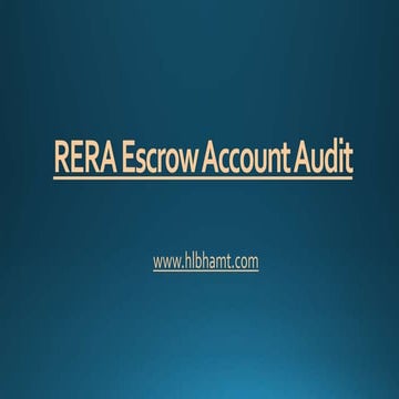 Rera escrow account audit | PPTX