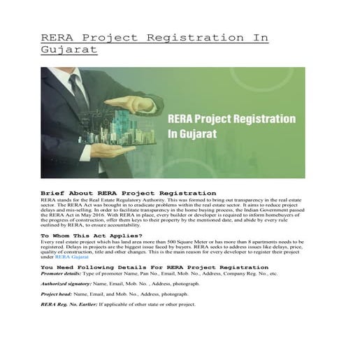 RERA Project Registration In Gujarat.pdf