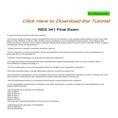 Res 341 final exam | PDF