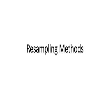 Resampling Methods Ppt 