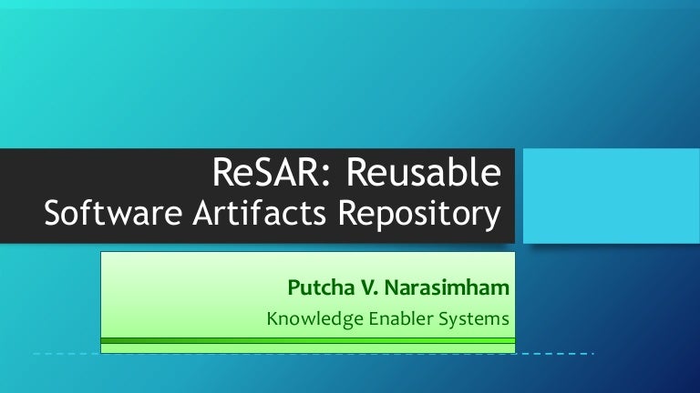 Resar Reusable Software Artifacts Repository