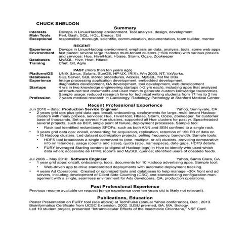 Chuck Sheldon's resume | PDF