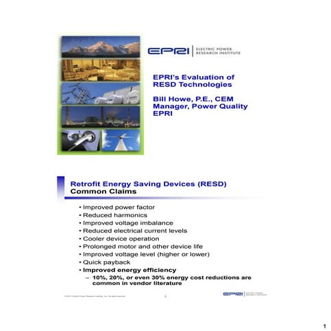 Resd technologies-epri | PDF | Gas and Electric | Home Utilities