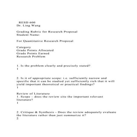 RESD 600Dr. Ling WangGrading Rubric for Research Proposa.docx