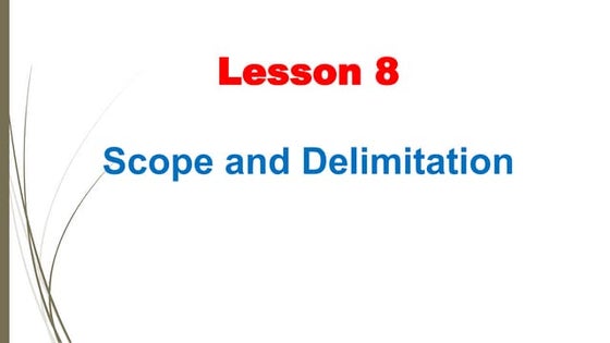 Proper Writing SCOPE AND DELIMITATION.pptx | Education