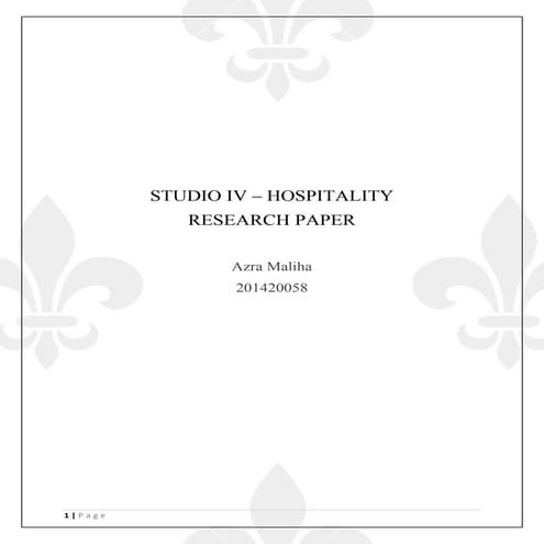 Hospitality Research Paper | PDF