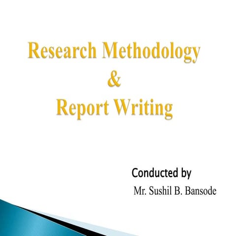 Research Methodology & Report Writing | PPTX