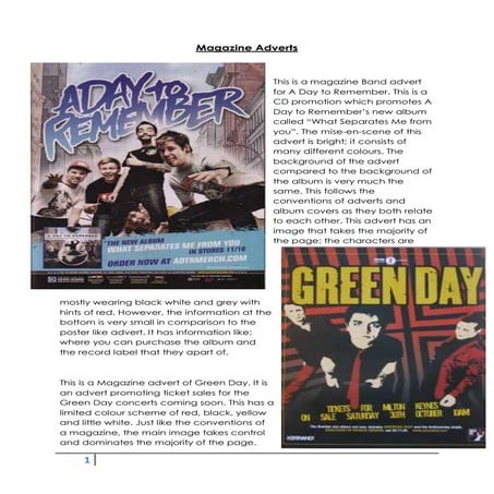 Magazine album advert research | PPTX