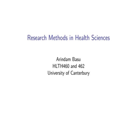 Research Methods in Health Sciences | PPT