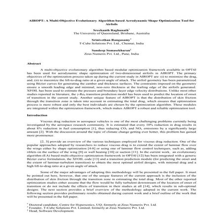 Airopt A Multi Objective Evolutionary Algorithm Based Aerodynamic Shape Optimization Tool For