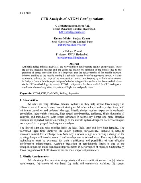 CFD Analysis of conceptual Aircraft body | PDF
