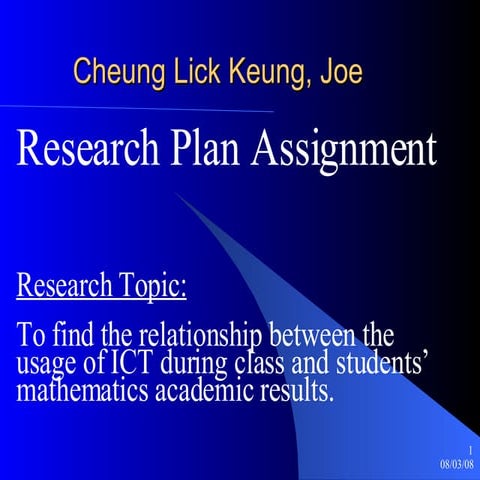 Research Plan Assignment | PPT