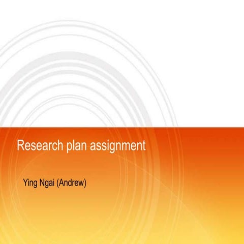 Research Plan Assignment | PPT