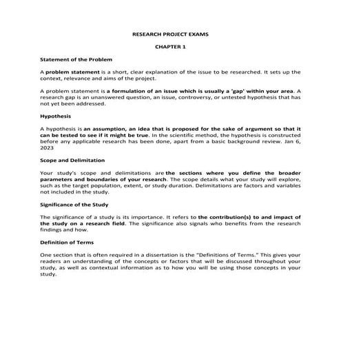 Research chapters 1 3 | PPTX