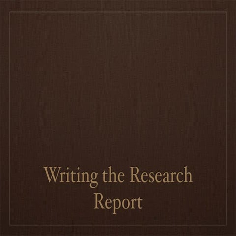 Research Report | PPT