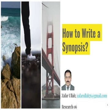 Research 06. How to write a Research Synopsis/ Proposal | PPTX