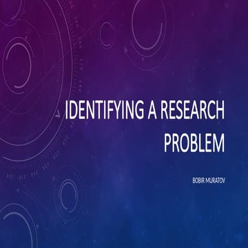 Identifying a Research Problem by Creswell book | PPTX