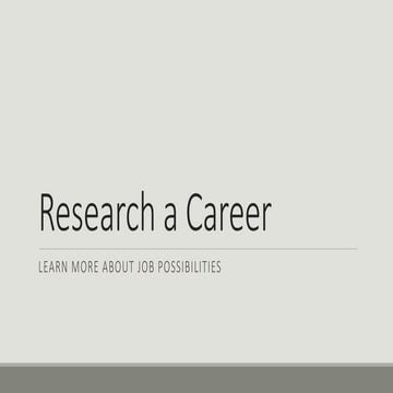 Research a Career | PPTX