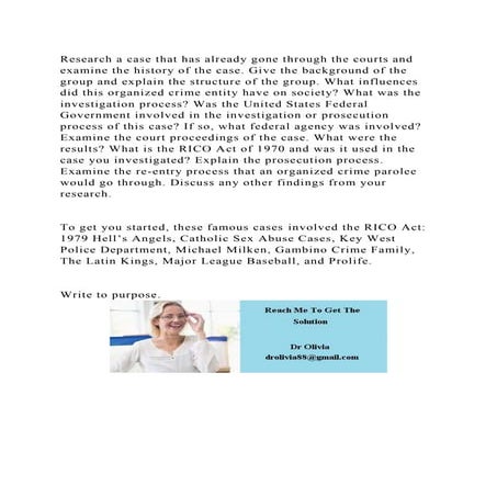 Research a case that has already gone through the courts and examine.docx