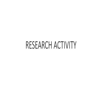 RESEARCH ACTIVITY FOR RESEARCH INTRODUCTORY TOPICS | PPT