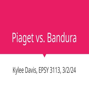 Psychology Research Activity; Piaget and Bandura | PPTX